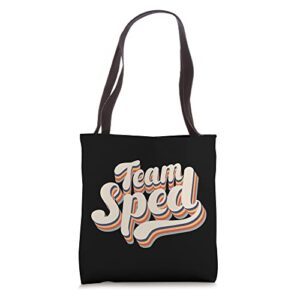 special education teacher vintage retro team sped tote bag