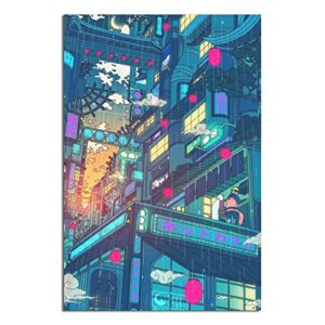 anime neon tokyo city uzumaki and jiraiya poster picture canvas wall art print modern home room decor 12x18inchs(30x45cm)