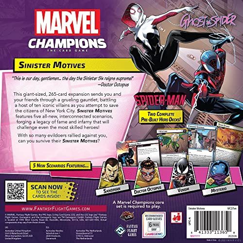 Marvel Champions The Card Game Sinister Motives Campaign Expansion | Strategy Card Game for Adults and Teens | Ages 14+ | 1-4 Players | Avg. Playtime 45-90 Mins | Made by Fantasy Flight Games