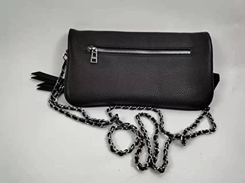 Meboer Women's Casual Leather Chain Crossbody Shoulder Bag Party Clutch Bag, Black