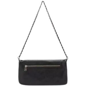 Meboer Women's Casual Leather Chain Crossbody Shoulder Bag Party Clutch Bag, Black