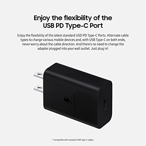 SAMSUNG 15W Wall Charger Type C (USB-C Cable Included), Black