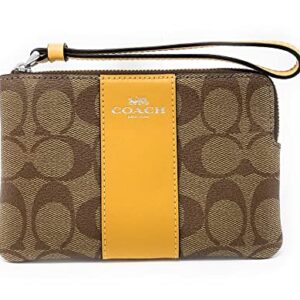 Coach Women's Corner Zip Wristlet In Signature Canvas (Khaki - Honeycomb)