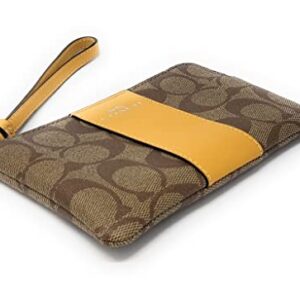 Coach Women's Corner Zip Wristlet In Signature Canvas (Khaki - Honeycomb)