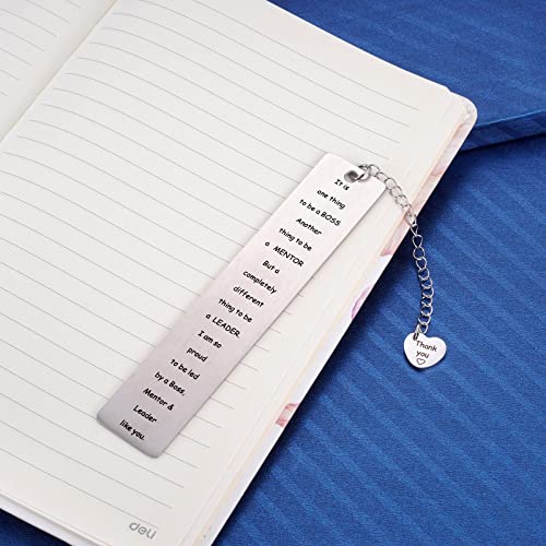 Kvekstio Boss Day Appreciation Bookmark Gifts for Women Men, Coworker Supervisor Retirement Leaving Goodbye Bookmarks for Female Male Lady Bosses, Boss Gift for Mentor Leader