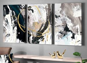 gifttwart wall art bedroom black and white canvas artwork for walls modern abstract graffiti gold wall decor home decorations for living room dining room office 36x16in