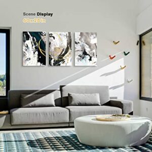 GIFTTWART Wall Art Bedroom Black and White Canvas Artwork for Walls Modern Abstract Graffiti Gold Wall Decor Home Decorations for Living Room Dining Room Office 36x16in