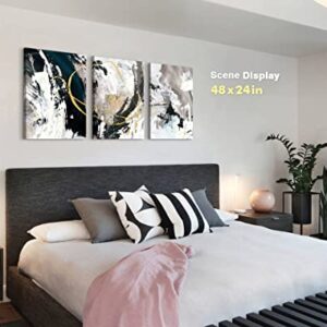 GIFTTWART Wall Art Bedroom Black and White Canvas Artwork for Walls Modern Abstract Graffiti Gold Wall Decor Home Decorations for Living Room Dining Room Office 36x16in