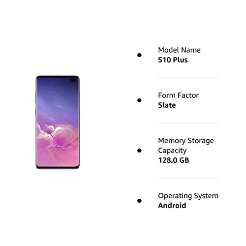 Samsung Galaxy S10 Plus 128GB 6.4" 4G LTE Fully Unlocked, Prism Black (Renewed)