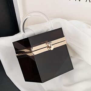 Crossbody Bag for Women,Women Shoulder Bags,Clear Purse Acrylic Box Evening Clutch Bag Handbag for Women Clear Color (Color : Coffee)