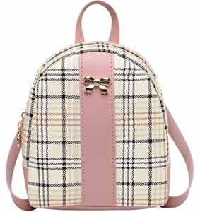 girls cute backpack mini bag gift for teen year old cell phone purse small zipper satchel women bowknot bags (pink2)