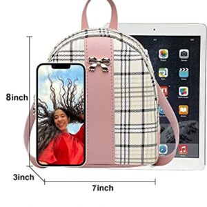 Girls Cute Backpack Mini Bag Gift for Teen Year Old Cell Phone Purse Small Zipper Satchel Women Bowknot Bags (Pink2)