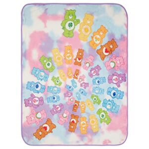 care bears fleece throw blanket tie dye throw – cheer friend funshine good luck soft fleece throw blanket