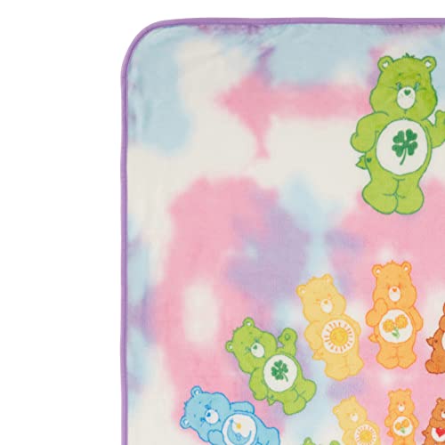 Care Bears Fleece Throw Blanket Tie Dye Throw - Cheer Friend Funshine Good Luck Soft Fleece Throw Blanket