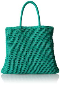 the drop women’s alora crochet small tote, jade, one size