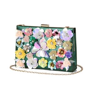 lanpet women clutches colorful flower evening bag sequins satin evening clutch bride wedding handbag