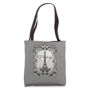 vintage retro paris france eiffel tower outfit illustration tote bag