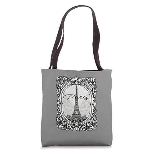 Vintage Retro Paris France Eiffel Tower Outfit Illustration Tote Bag