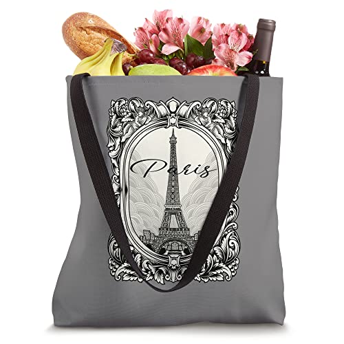 Vintage Retro Paris France Eiffel Tower Outfit Illustration Tote Bag