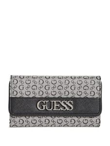 guess factory women’s brooker logo slim clutch wallet