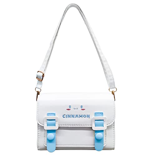 QCHGE Kawaii Small Purses for Women-Japanese Anime Handbag-Cute Shoulder Bag-Leather Messenger Bags for Kids (Blue Cinnamoroll)