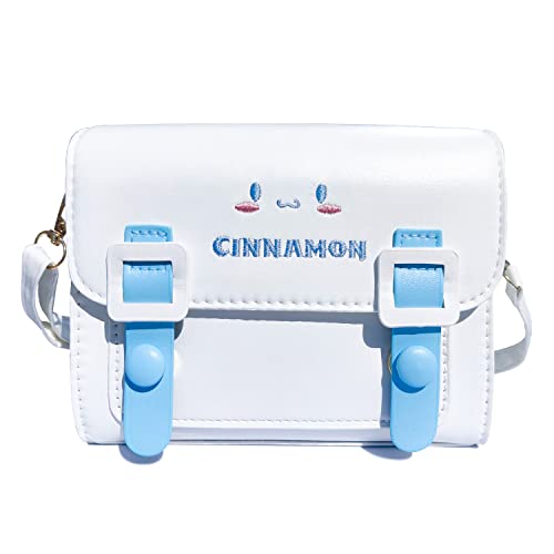 QCHGE Kawaii Small Purses for Women-Japanese Anime Handbag-Cute Shoulder Bag-Leather Messenger Bags for Kids (Blue Cinnamoroll)