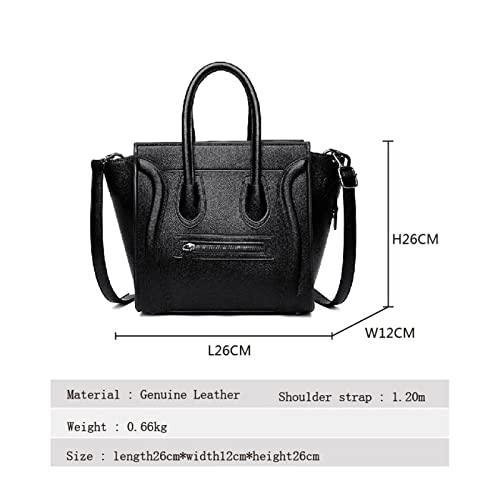 ZHUZHU Your Heart Women's Leather Totes Ladies Shoulder Bags Large Capacity Messenger Bags Classic Red Bags (Color : Black)