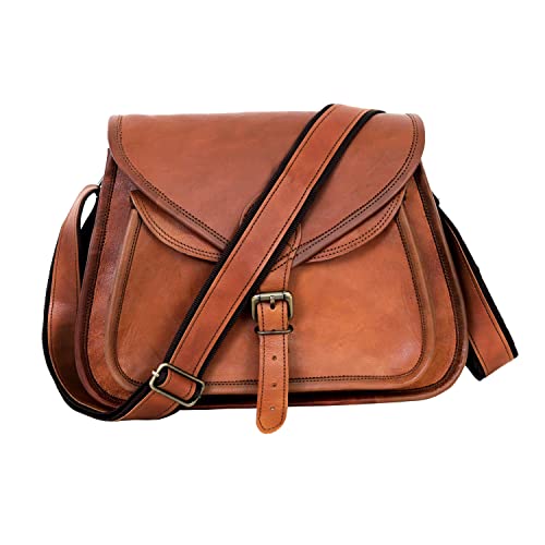 Ruzioon Leather Crossbody Purse Women Shoulder Bag Satchel Ladies Travel Purse Genuine Leather