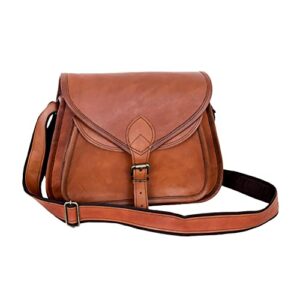 Ruzioon Leather Crossbody Purse Women Shoulder Bag Satchel Ladies Travel Purse Genuine Leather