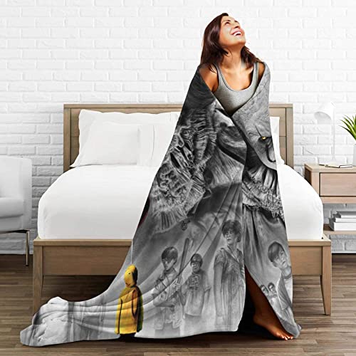 Horror Movie Blanket for Adults ĪŤ P̪èňňŷ-ŵīŝè Closwn Blanket, Nice Throw Blanket Blankets for Cold Weather Halloween Recliner, Ultra Cozy and Quality Horror Movie Blanket Anti-Static 50"x40"