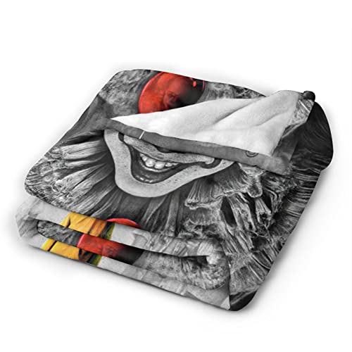 Horror Movie Blanket for Adults ĪŤ P̪èňňŷ-ŵīŝè Closwn Blanket, Nice Throw Blanket Blankets for Cold Weather Halloween Recliner, Ultra Cozy and Quality Horror Movie Blanket Anti-Static 50"x40"