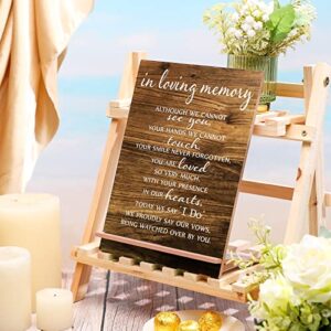 Memorial Table Sign for Wedding, Wedding Wooden Decorations for Reception, Sympathy Gift in Loving Memory Wedding Sign, Wood Welcome Rustic Wedding for Weddings Gifts Anniversaries Reunions(Classic)