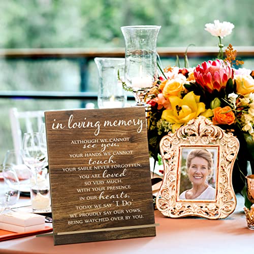 Memorial Table Sign for Wedding, Wedding Wooden Decorations for Reception, Sympathy Gift in Loving Memory Wedding Sign, Wood Welcome Rustic Wedding for Weddings Gifts Anniversaries Reunions(Classic)