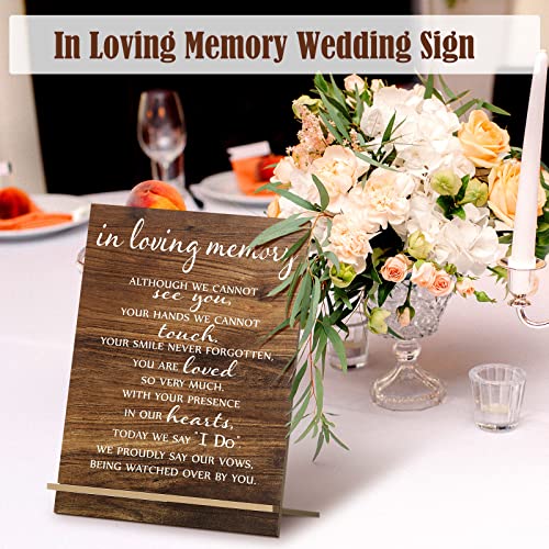 Memorial Table Sign for Wedding, Wedding Wooden Decorations for Reception, Sympathy Gift in Loving Memory Wedding Sign, Wood Welcome Rustic Wedding for Weddings Gifts Anniversaries Reunions(Classic)