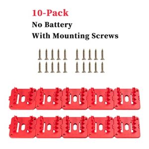 Crtbelfy Battery Holder for Milwaukee M18 18V Battery, Wall Mount Batteries Storage for Work Van, Shelf, Toolbox - 10 Pack