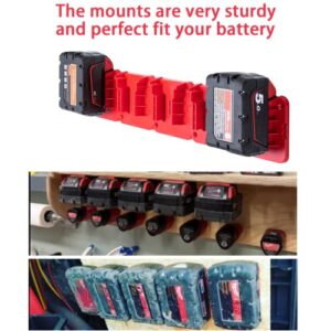 Crtbelfy Battery Holder for Milwaukee M18 18V Battery, Wall Mount Batteries Storage for Work Van, Shelf, Toolbox - 10 Pack