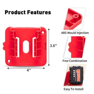 Crtbelfy Battery Holder for Milwaukee M18 18V Battery, Wall Mount Batteries Storage for Work Van, Shelf, Toolbox - 10 Pack