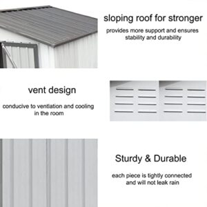 Storage shed, 8×6ft Outdoor Storage shed, Used for Backyard Storage Sheds & Outdoor Storage Clearance, can be Used as Bicycle shed, Garden shed, Tool shed, Metal shed That can be Used for Life, Grey