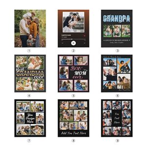 Customizable Blanket for Family Customized Blankets with Photos Text Personalized Picture 8 Photos Collages Throw Blankets Custom Blanket Gift for Adults, Family, Friends, Lovers, Dog