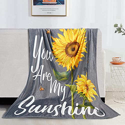 Sunflower Blanket You are My Sunshine Blanket Sunflower Decor Sunflower Gifts for Women/Daughter/Mom/Wife Granddaughter Blanket Soft Cozy Flannel Fleece Throw Blankets for Women 50"x60"