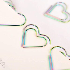 Funny live Hot Plating Color Beautiful Rainbow Love Bookmarks Dazzle Beautiful DIY Paper Clips,12 Pieces per Box