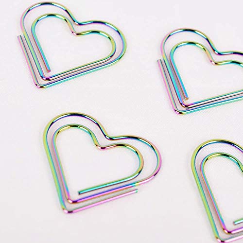 Funny live Hot Plating Color Beautiful Rainbow Love Bookmarks Dazzle Beautiful DIY Paper Clips,12 Pieces per Box