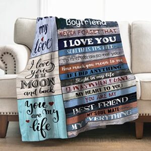 levens to my boyfriend blanket romantic i love you blessing sweet gifts for birthday anniversary valentines christmas thanksgiving fathers day soft cozy smooth lightweight plush throw blankets 50″x60″