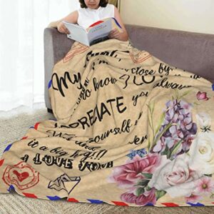 AJIIUSV to My Aunt Blanket from Niece Quilt Envelope Throw Blankets Mothers Day Blanket Gifts for Auntie Flannel Blanket Birthday Women's Day Holiday 50"x60"