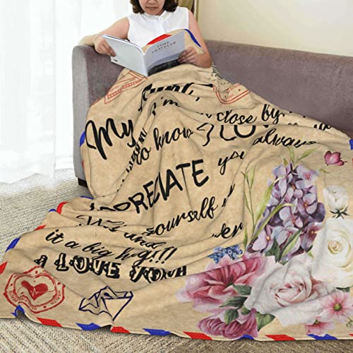 AJIIUSV to My Aunt Blanket from Niece Quilt Envelope Throw Blankets Mothers Day Blanket Gifts for Auntie Flannel Blanket Birthday Women's Day Holiday 50"x60"