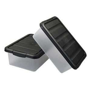 Obstnny 14 Quart Clear Storage Box, Plastic Bins for Storage with Lids, 2 Packs