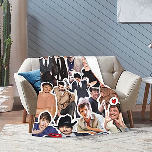 Blanket Pedro Pascal Soft and Comfortable Warm Fleece Blanket for Sofa,Office Bed car Camp Couch Cozy Plush Throw Blankets Beach Blankets