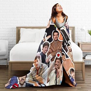 Blanket Pedro Pascal Soft and Comfortable Warm Fleece Blanket for Sofa,Office Bed car Camp Couch Cozy Plush Throw Blankets Beach Blankets