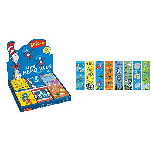 Raymond Geddes Dr Seuss Mini Memo Pad (Pack of 48) & 66869 Dr Seuss Assorted Bookmarks for Kids (Pack of 50)