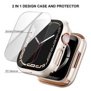 10 Pack Case for Apple Watch SE 2022/SE/Series 6/5/4 40mm with Tempered Glass Screen Protector, Colaxuyi Hard PC Case Anti-Scratch Cover Bumper for iwatch SE/6/5/4 40mm Accessories Starlight